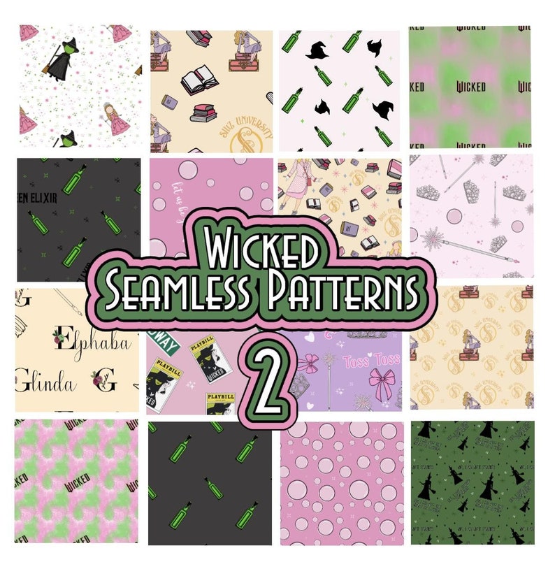 Wicked Seamless Patterns- Repeating Patterns/ Digital Paper Featuring ...