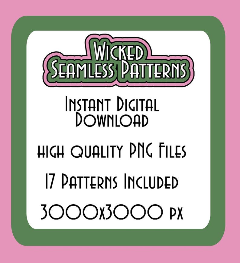 Wicked Seamless Patterns- Repeating Patterns/ Digital Paper Featuring ...