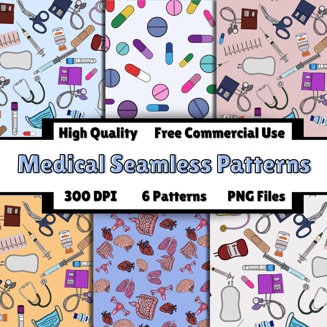 Medical Professional Seamless Patterns- Repeating Patterns- Digital ...