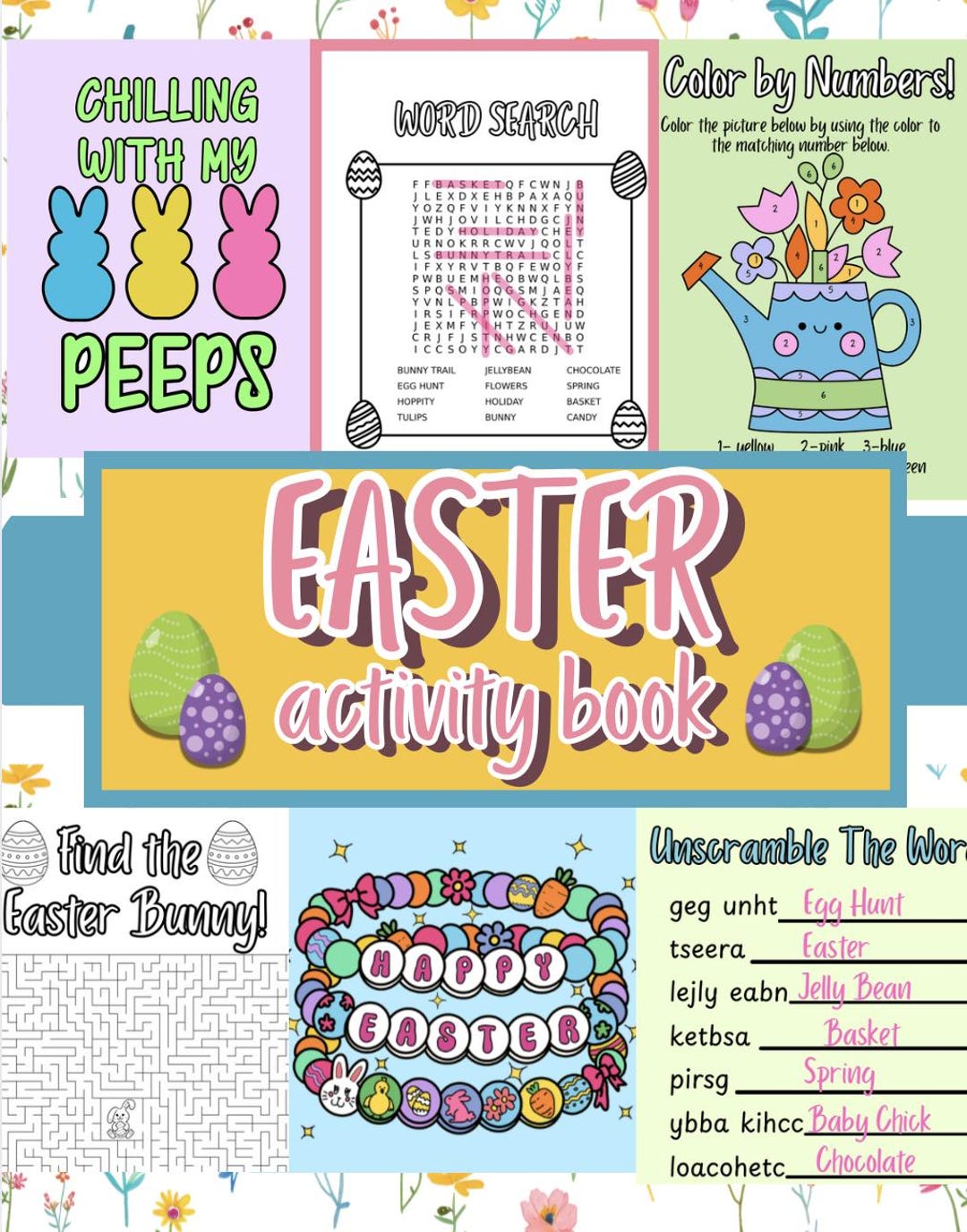 Easter Activity Book- Easter Coloring Books/sheets- Holiday Party Games ...