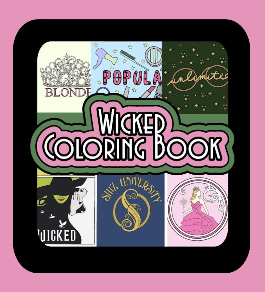 Wicked Coloring Book- Print at Home Coloring Pages Featuring Wicked ...