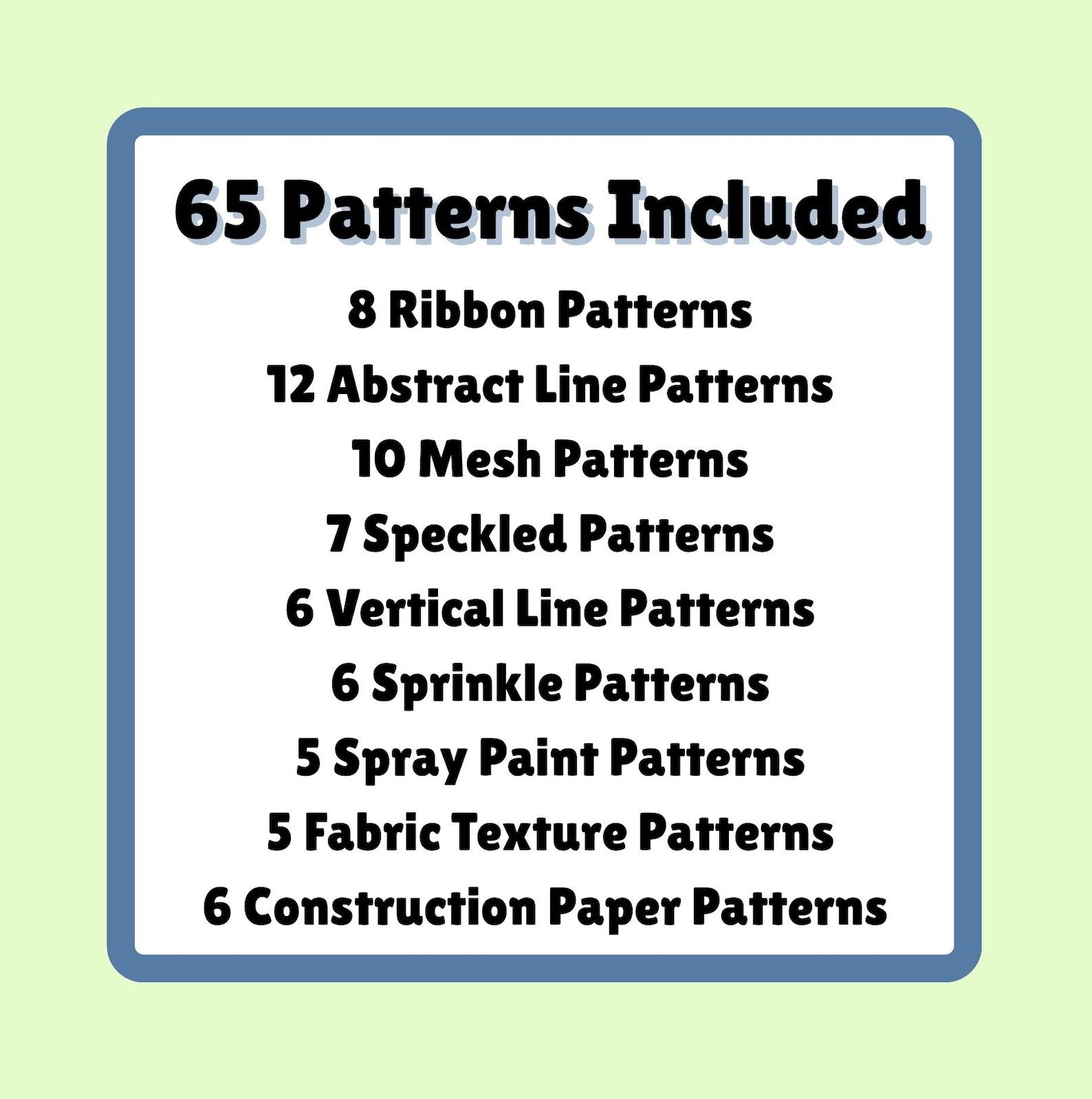 65 Digital Patterns Variety Pack/ Bundle- Colorful Options & Different ...