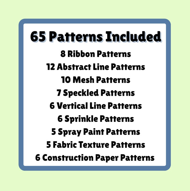 65 Digital Patterns Variety Pack/ Bundle- Colorful Options & Different ...