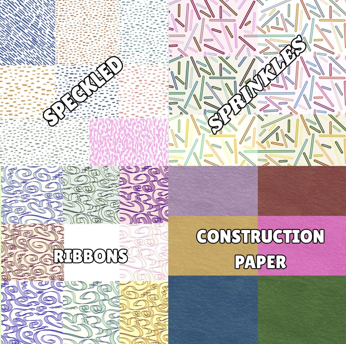 65 Digital Patterns Variety Pack/ Bundle- Colorful Options & Different ...