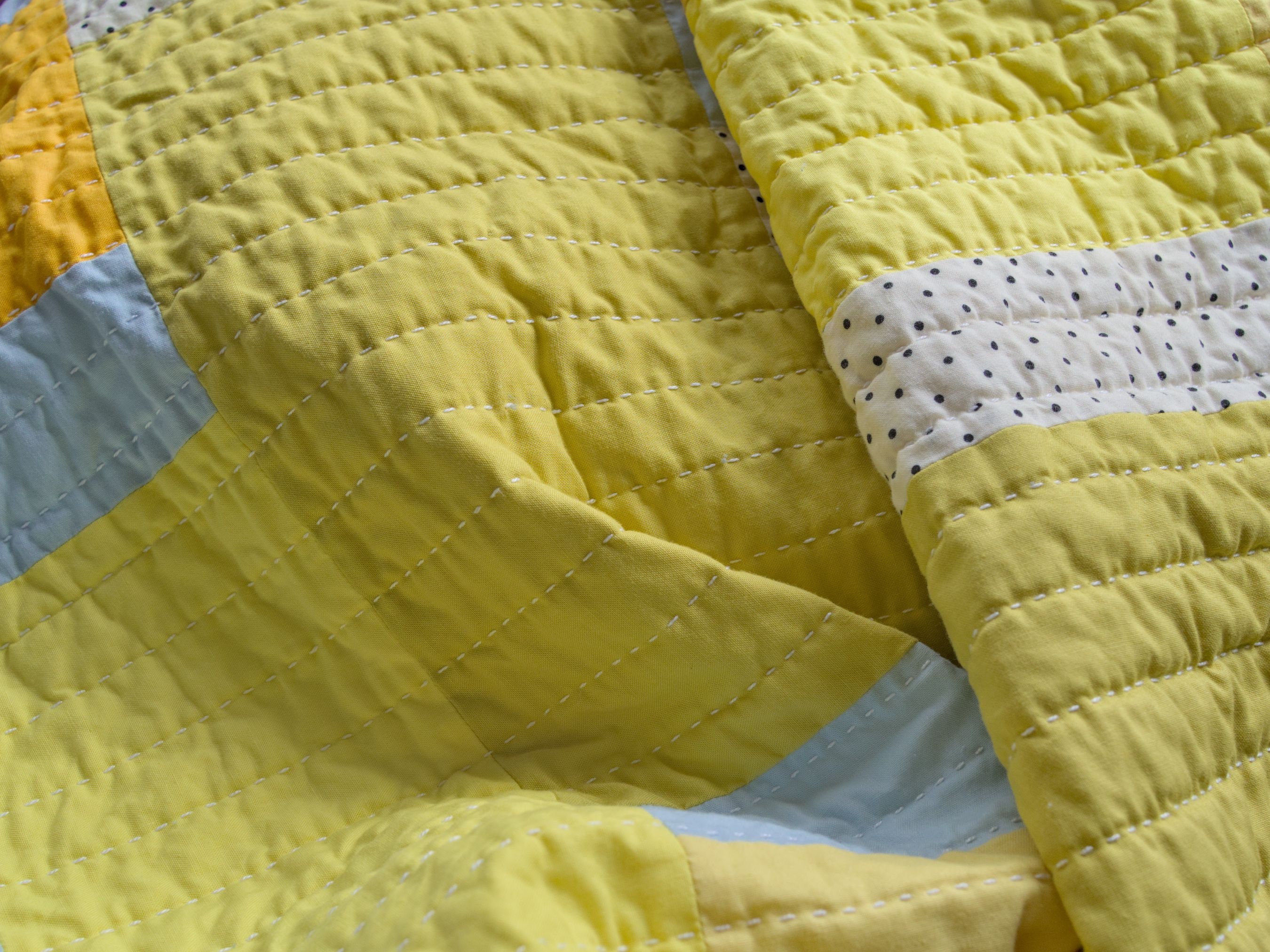 Yellow Patchwork Quilt Modern Hand-quilted Throw Blanket - Etsy