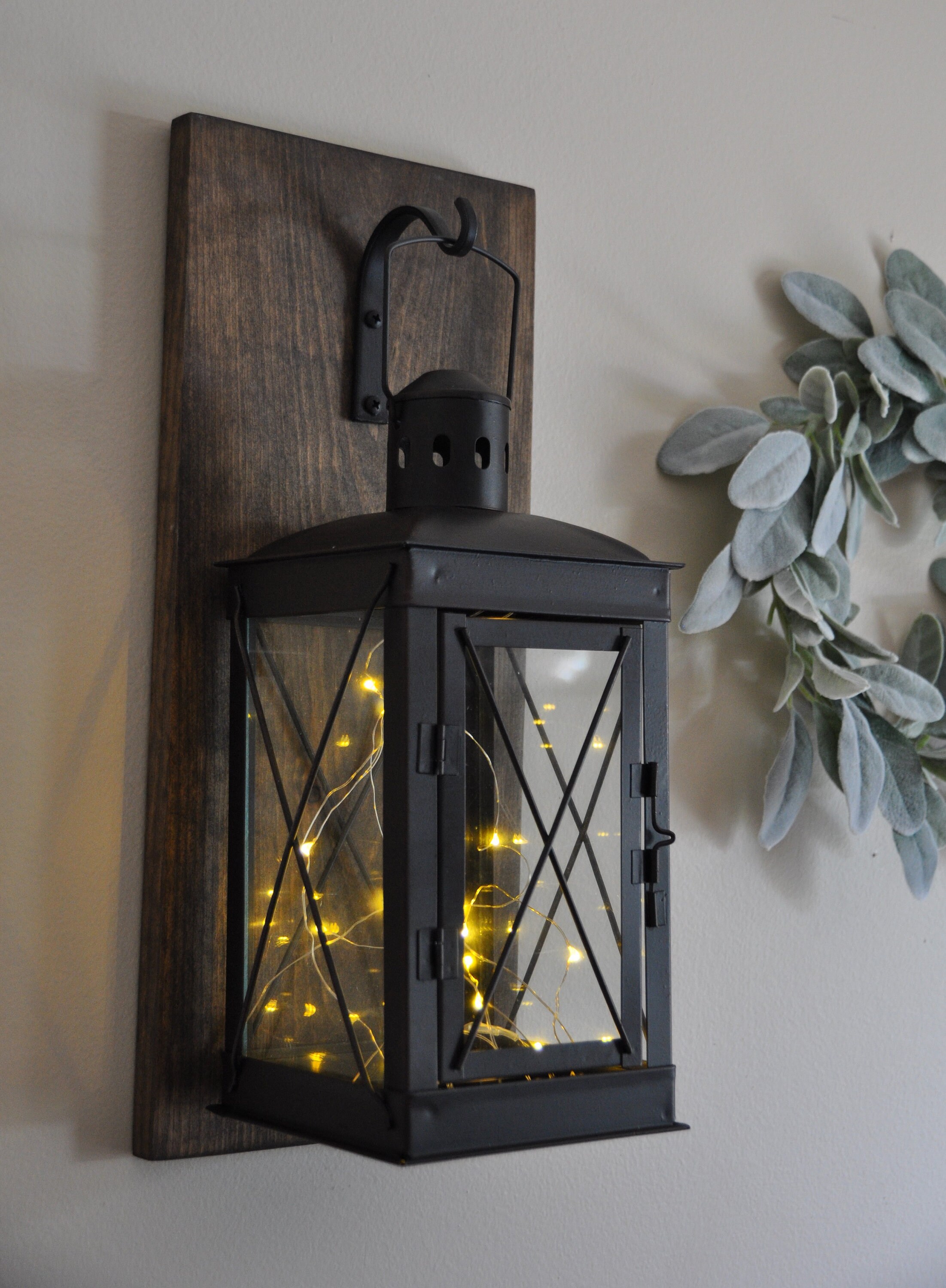 Set of 2 Hanging Lantern Sconce Rustic Home Decor Farmhouse | Etsy Set of 2 Hanging Lantern Sconce Rustic Home Decor Farmhouse | Etsy