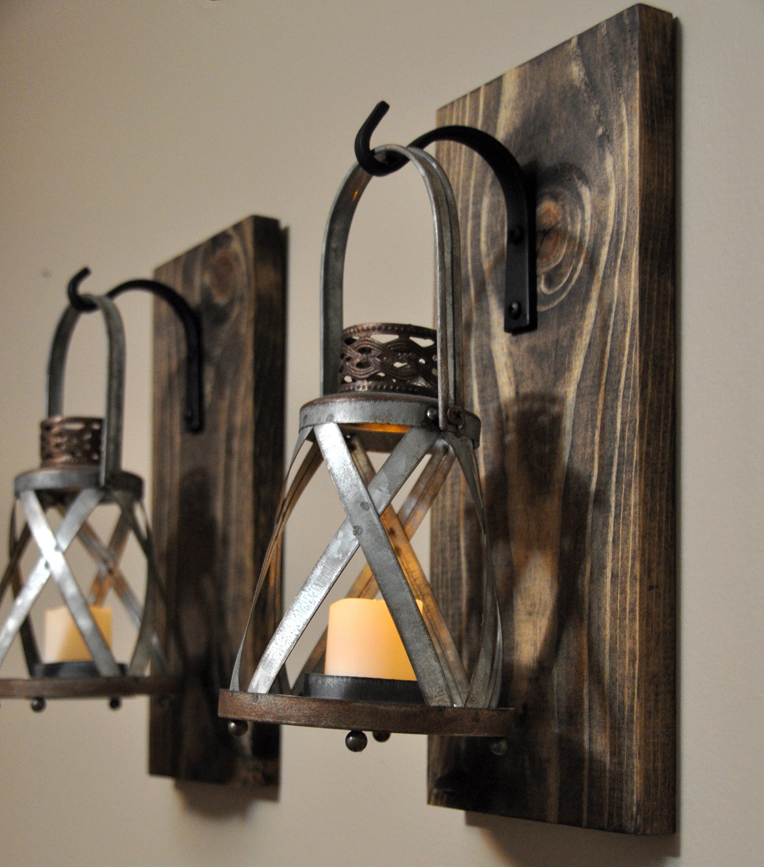 Set of 2 Hanging Lantern Sconce Farmhouse Decor Rustic | Etsy Set of 2 Hanging Lantern Sconce Farmhouse Decor Rustic | Etsy