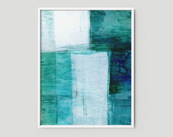 Aqua blue wall art | Etsy