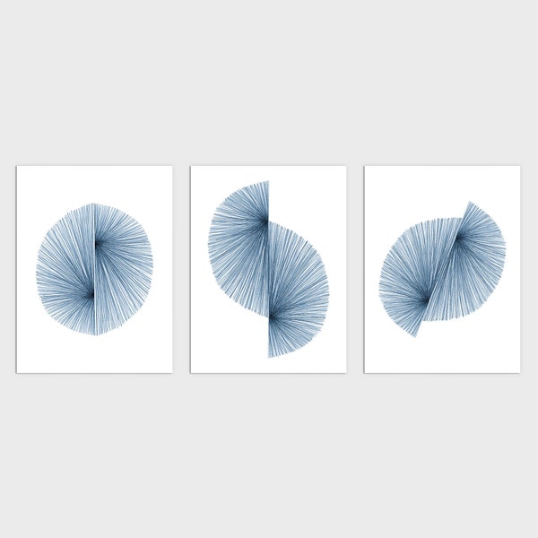 Blue Geometric Art - Etsy