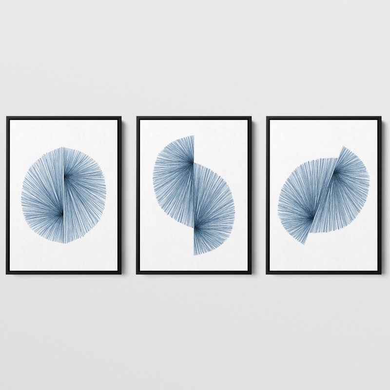 Blue Geometric Art - Etsy