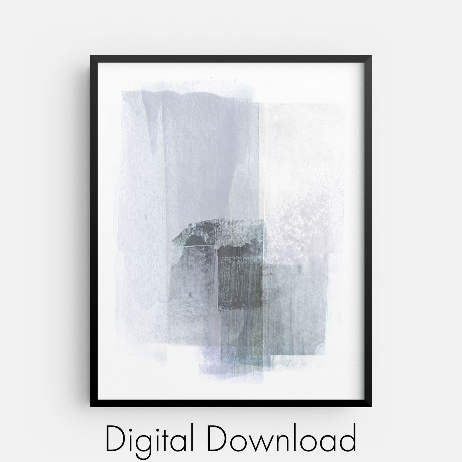 Blue Grey Contemporary Abstract Painting INSTANT DIGITAL - Etsy