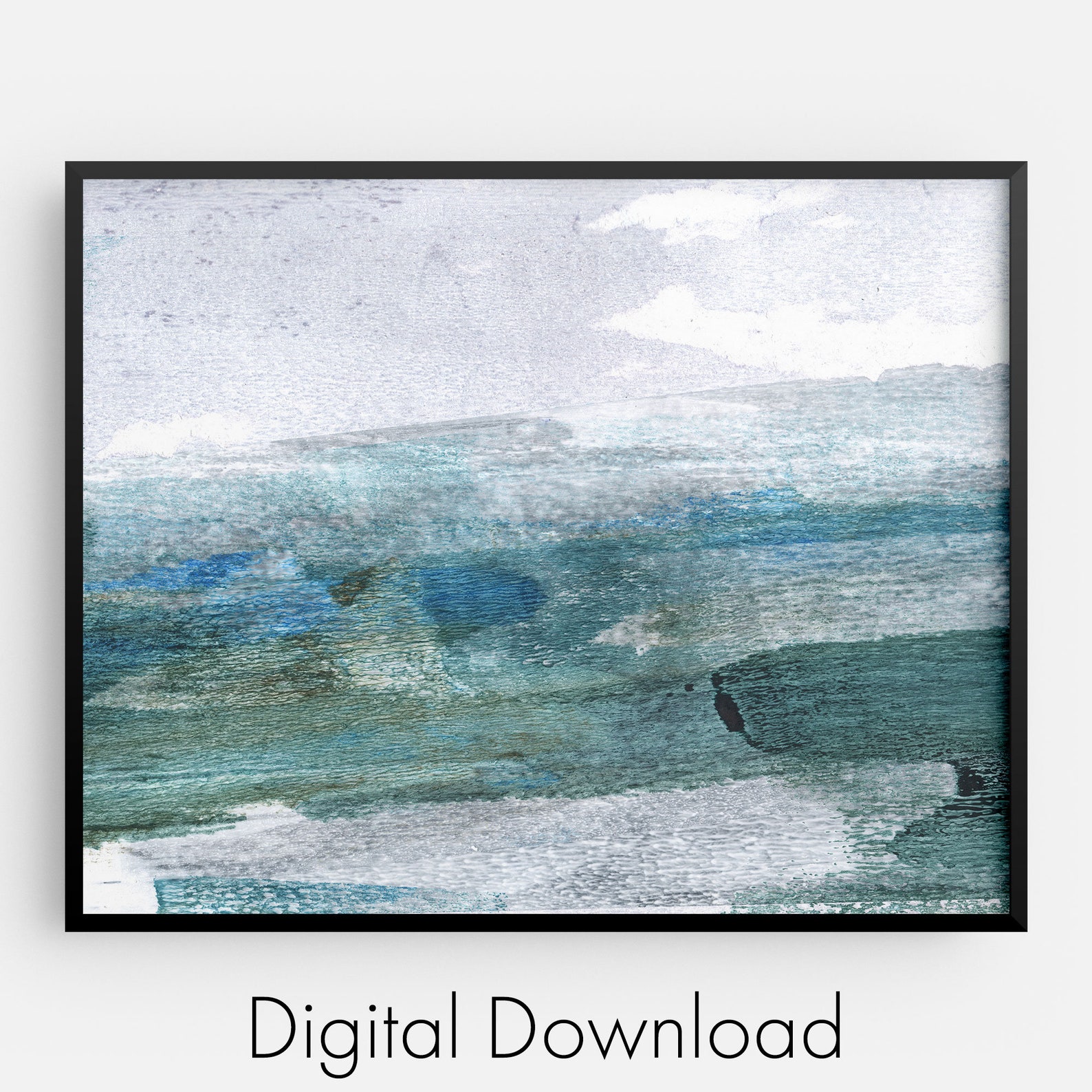 Modern Minimalist Abstract Watercolor Seascape Painting | Etsy