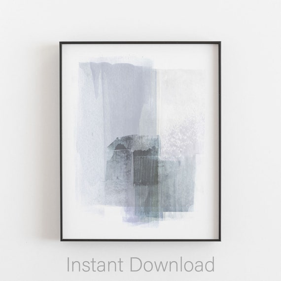 Blue Grey Contemporary Abstract Painting INSTANT DIGITAL | Etsy