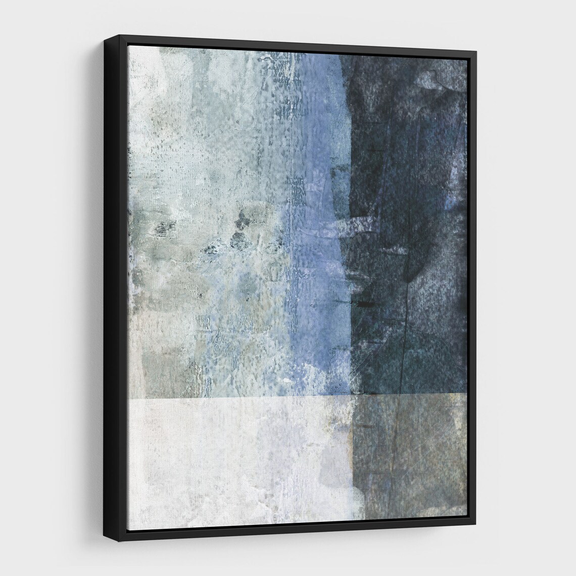 Blue and Gray Contemporary Abstract Colorblock Painting Print - Etsy