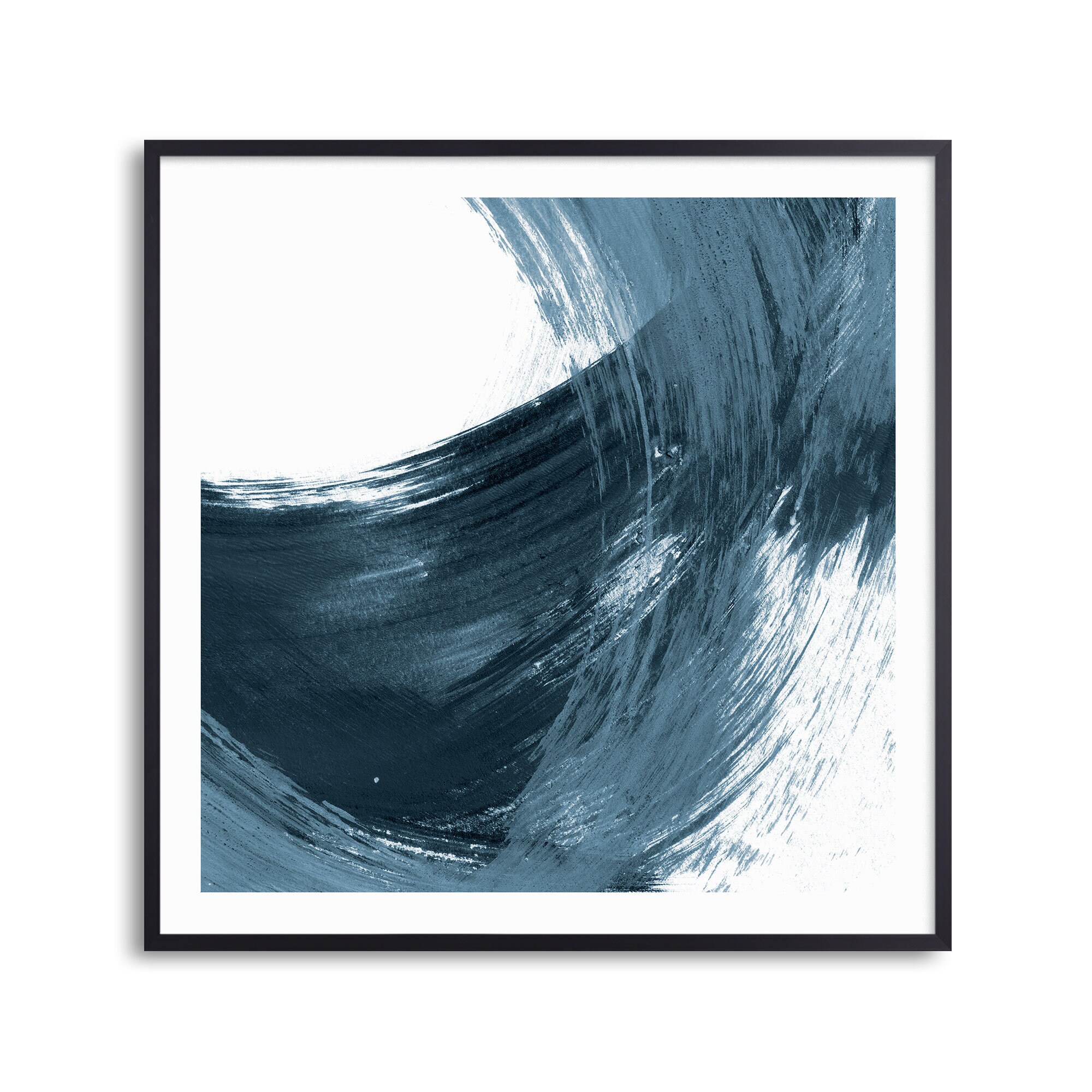 Navy Blue Modern Minimalist Abstract Brush Stroke Art Print on - Etsy