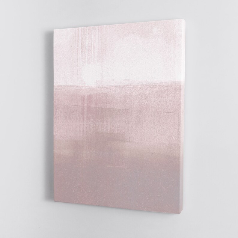 Blush Pink Minimalist Abstract Landscape Painting Print Paper | Etsy