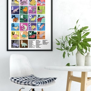 Prehistoric Alphabet Poster Ice Age With Mammoth, Sabre Tooth Tiger ...