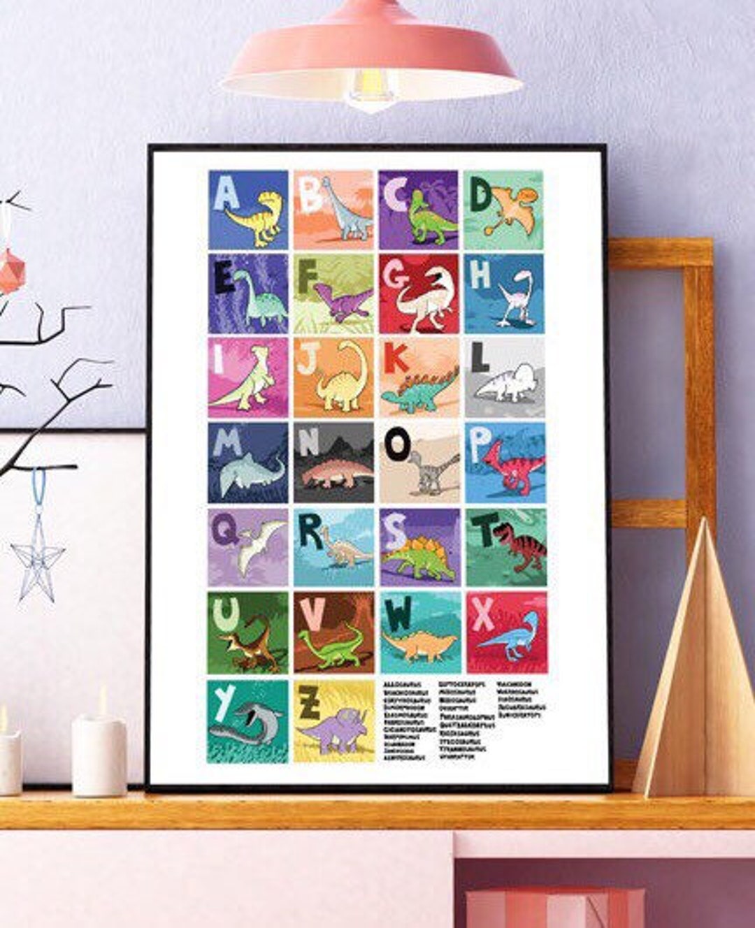 Dinosaur Alphabet Poster, A-Z, Dinosaur, Dinosaurs Print With T Rex ...
