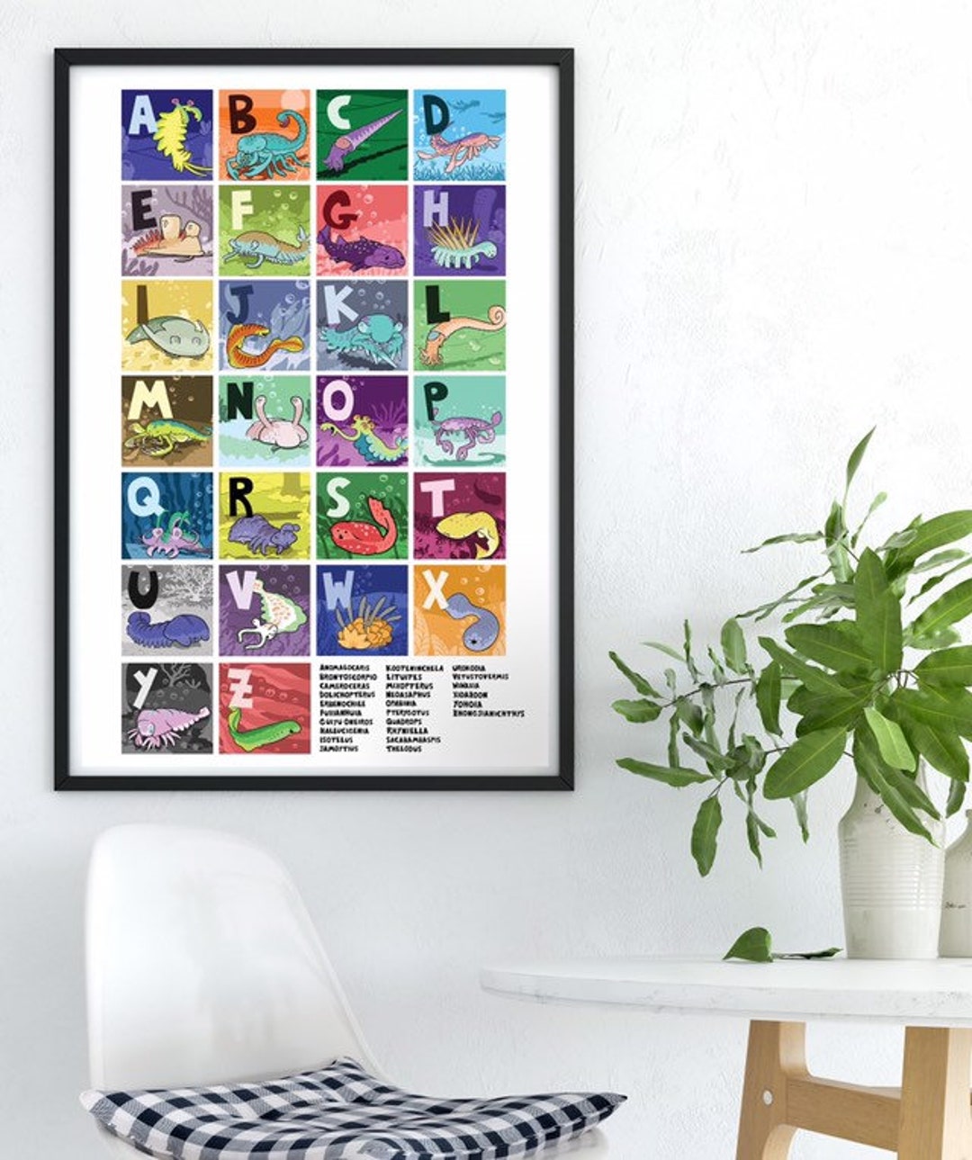 Prehistoric Alphabet Poster With Trilobite, Anomalocaris, Opabinia ...
