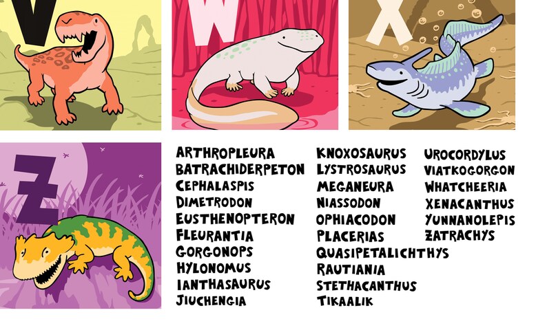 Prehistoric Alphabet From Devonian to Carboniferous to Permian Eras ...