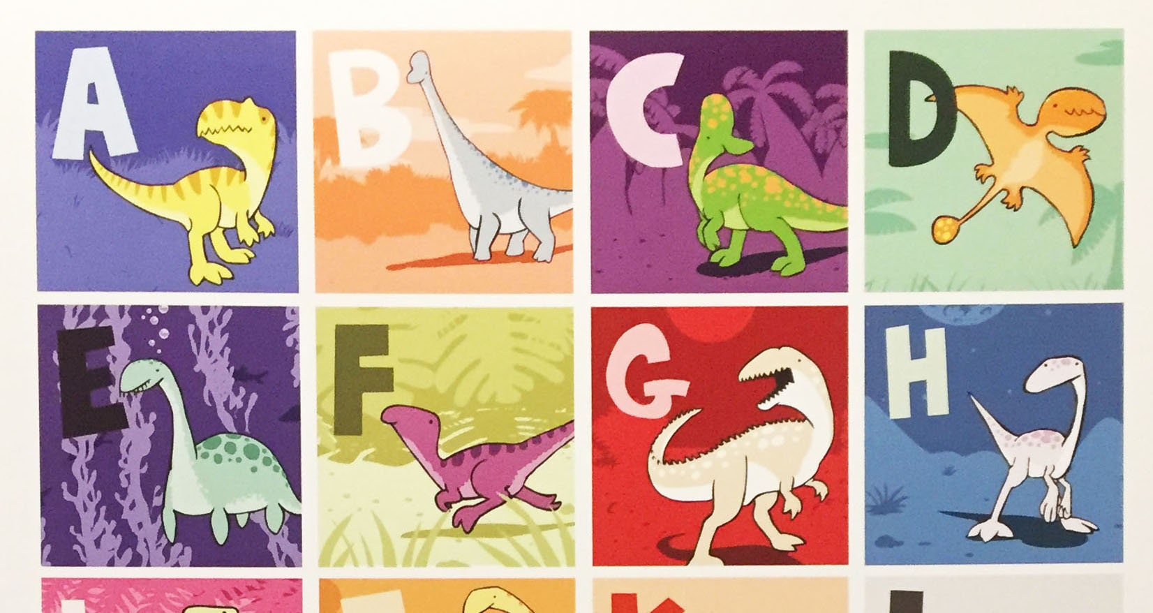 Dinosaur Alphabet Poster, A-Z, Dinosaur, Dinosaurs Print With T Rex ...