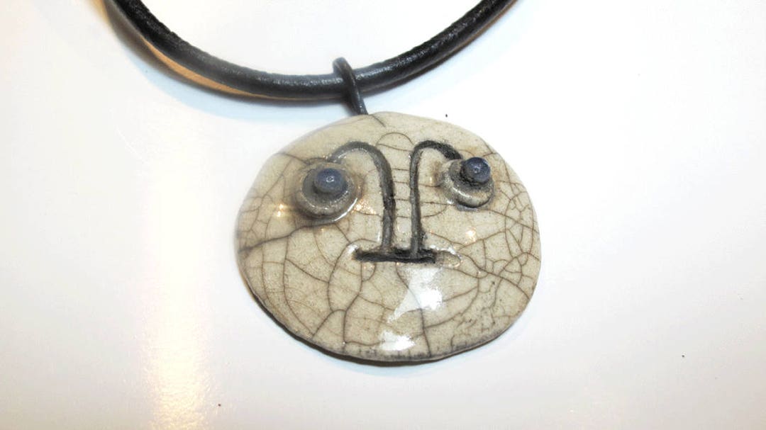 Mirò Pendant. Choker With Raku Ceramic Pendant Homage to Mirò - Etsy