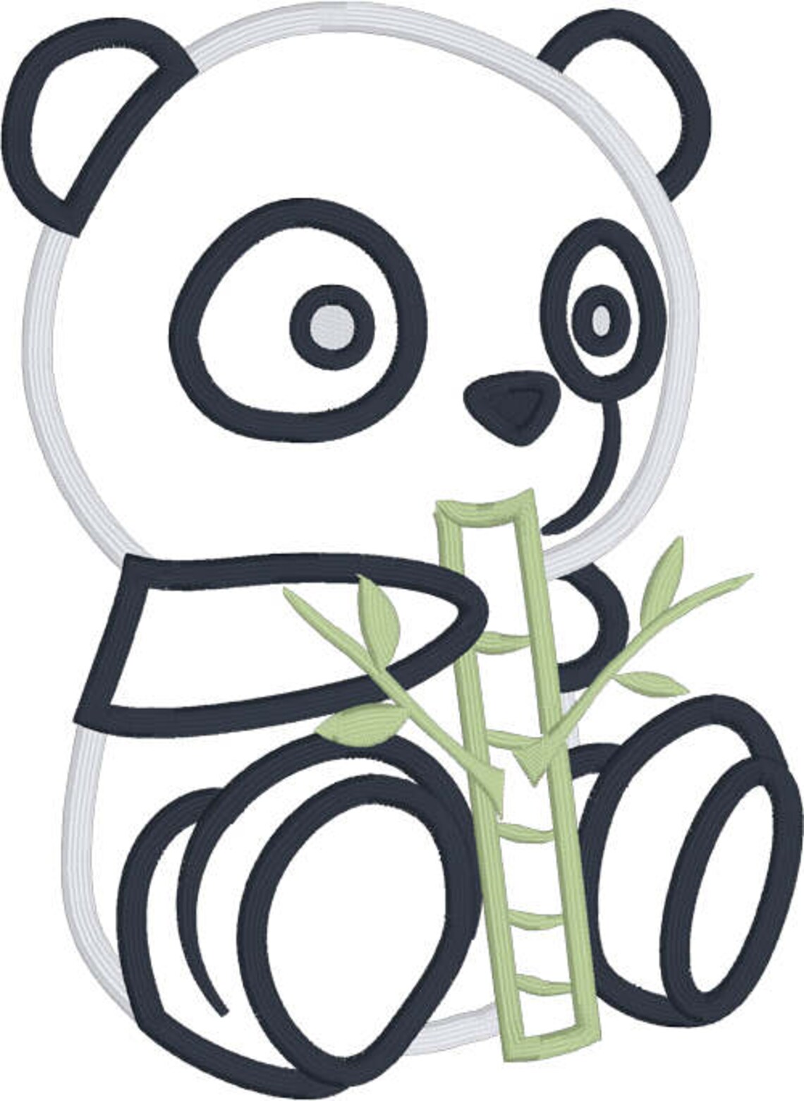 Panda Embroidery Design File Bamboo Panda Embroidery Applique - Etsy