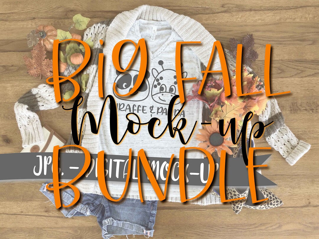 FALL THEME Tshirt Next Mock-up Bundle, 22 Fall Images, Bella Canvas ...