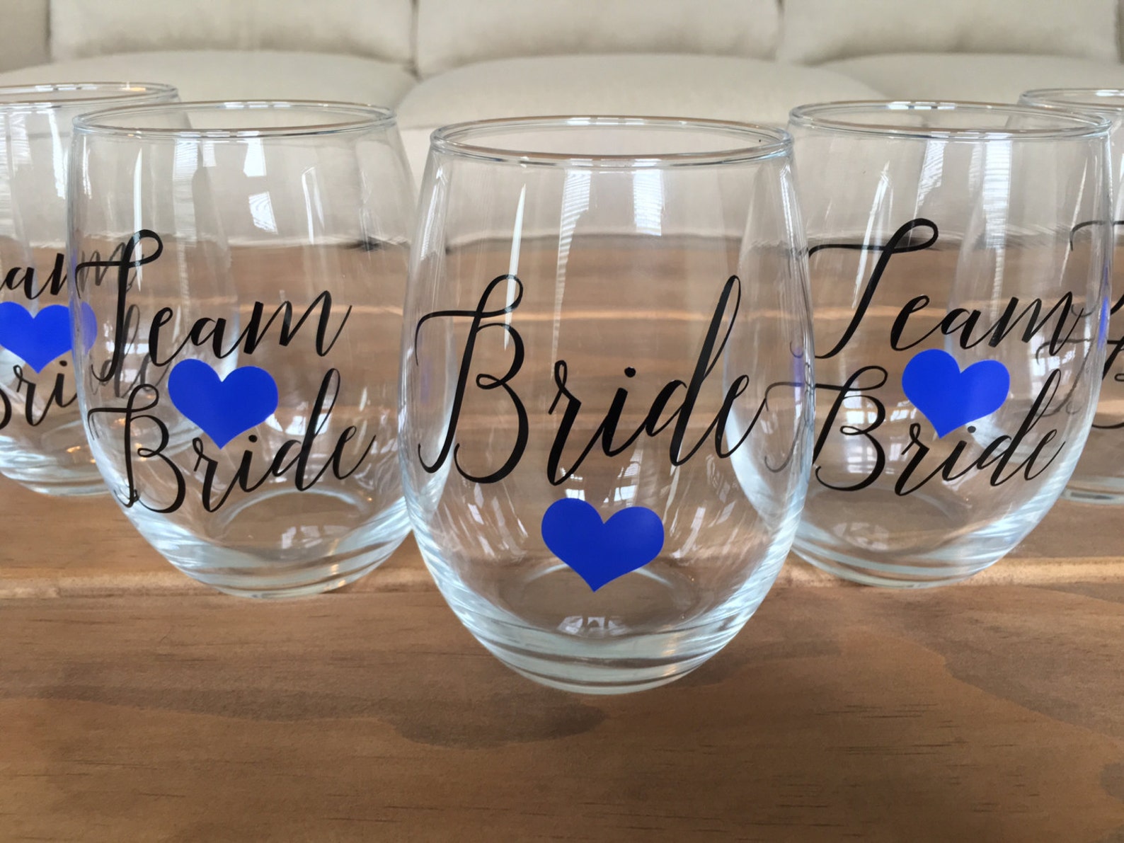 Team Bride Glasses Bridal Party Wine Glasses Stemless Wine - Etsy
