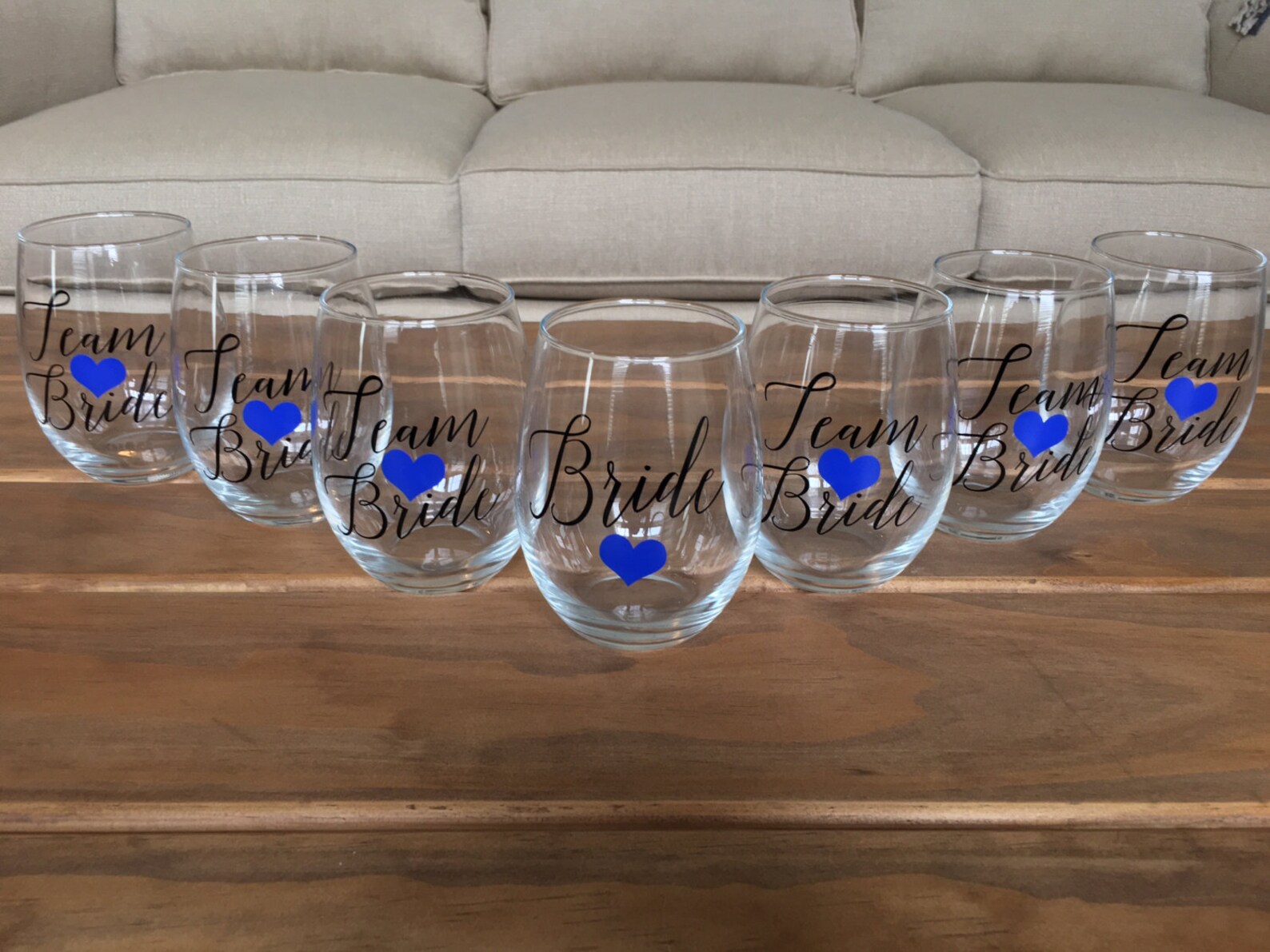 Team Bride Glasses Bridal Party Wine Glasses Stemless Wine - Etsy