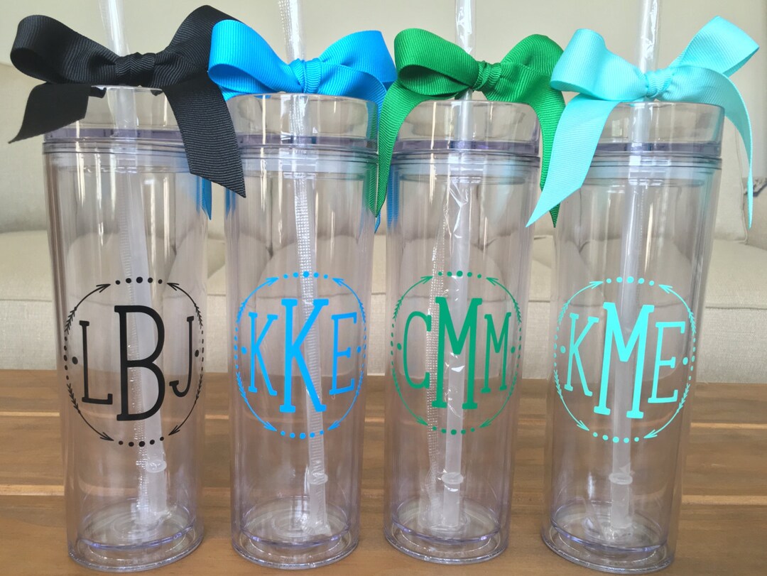 Monogram Cup, Personalized Monogram Tumbler, Monogram Tumbler, Skinny ...