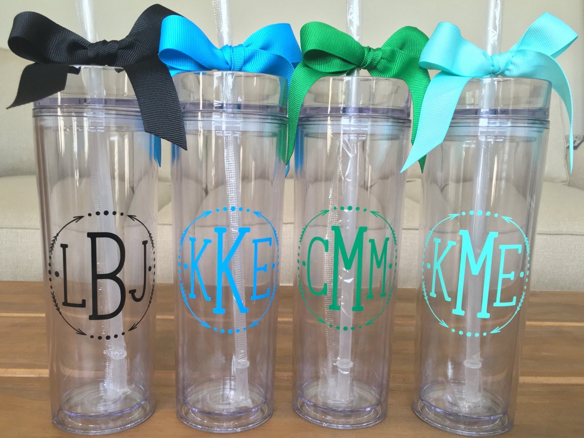 Monogram Cup Personalized Monogram Tumbler Monogram Tumbler - Etsy