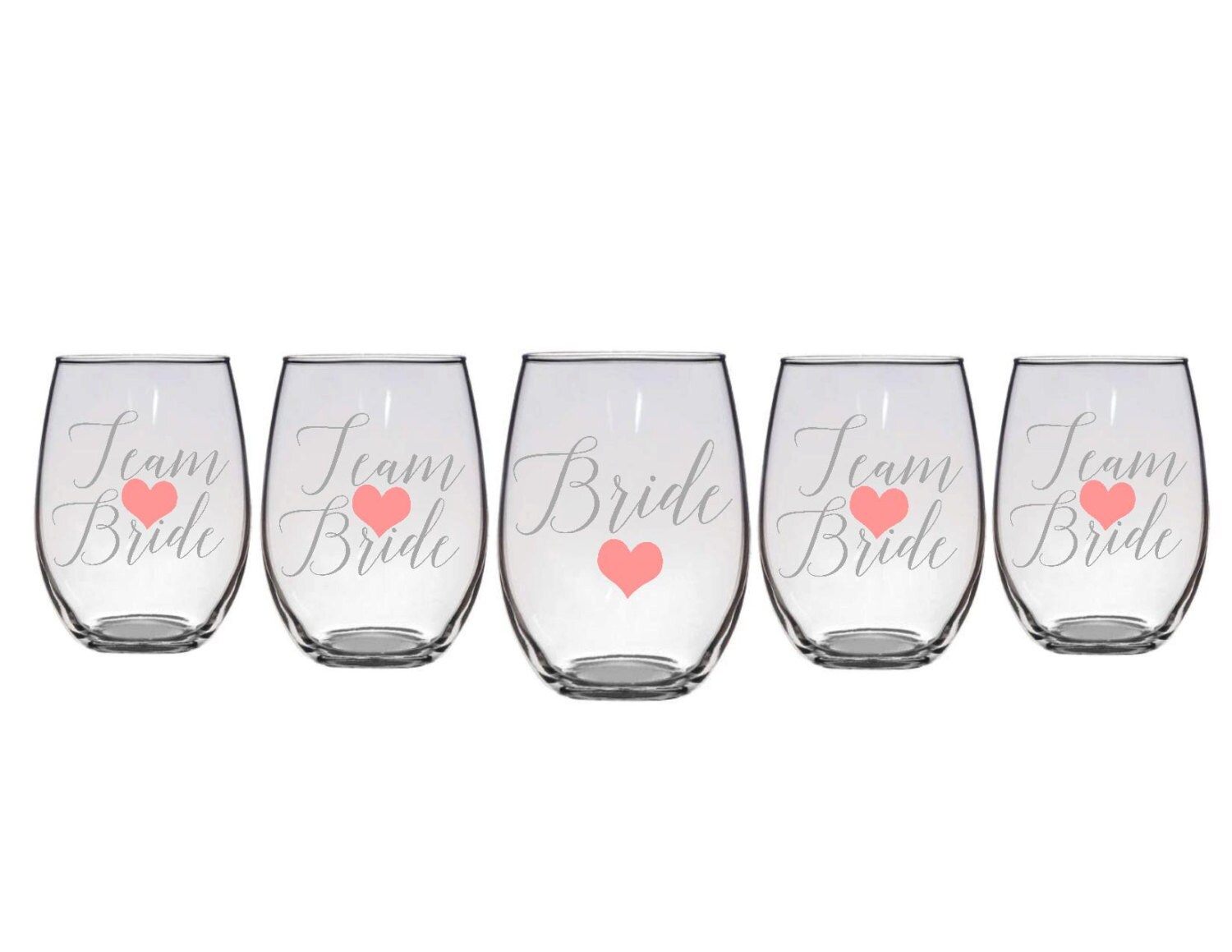 Team Bride Stemless Wine Glasses Bridal Party Wine Glasses - Etsy
