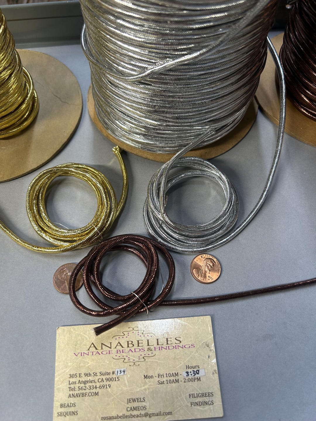 Vintage Cord. NOS. 5mm. Tubular Metalic Braids. Sold by Lots of 6 Yards ...