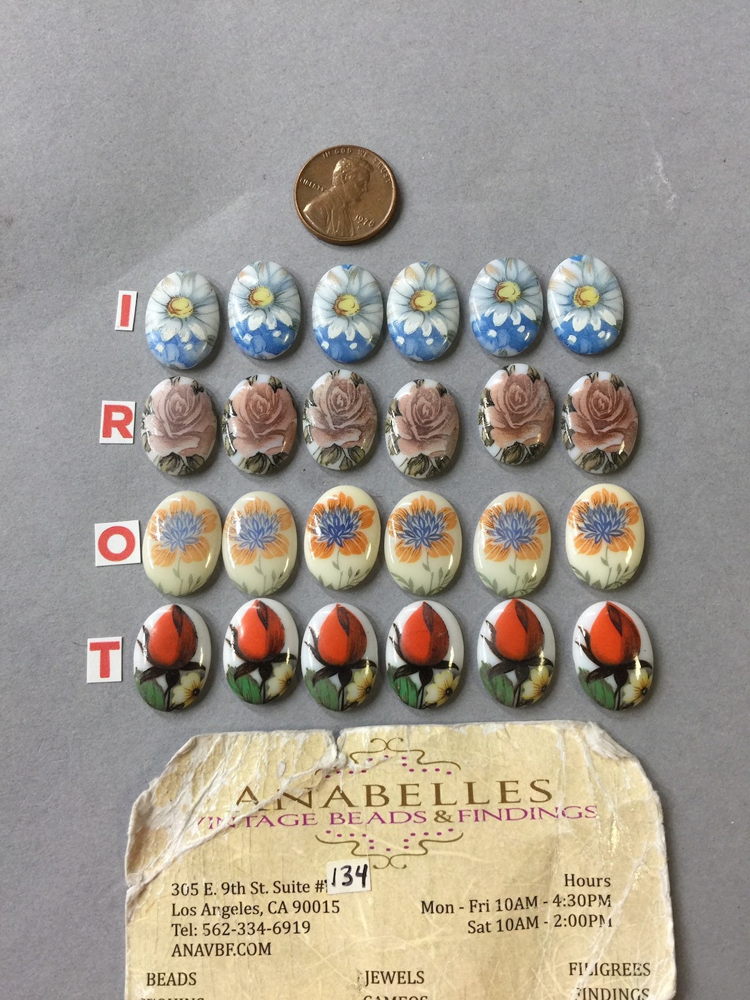 Vintage Cabochons. NOS. 18x13mm. Glass Cabochons. Sold by Lots of 6 ...
