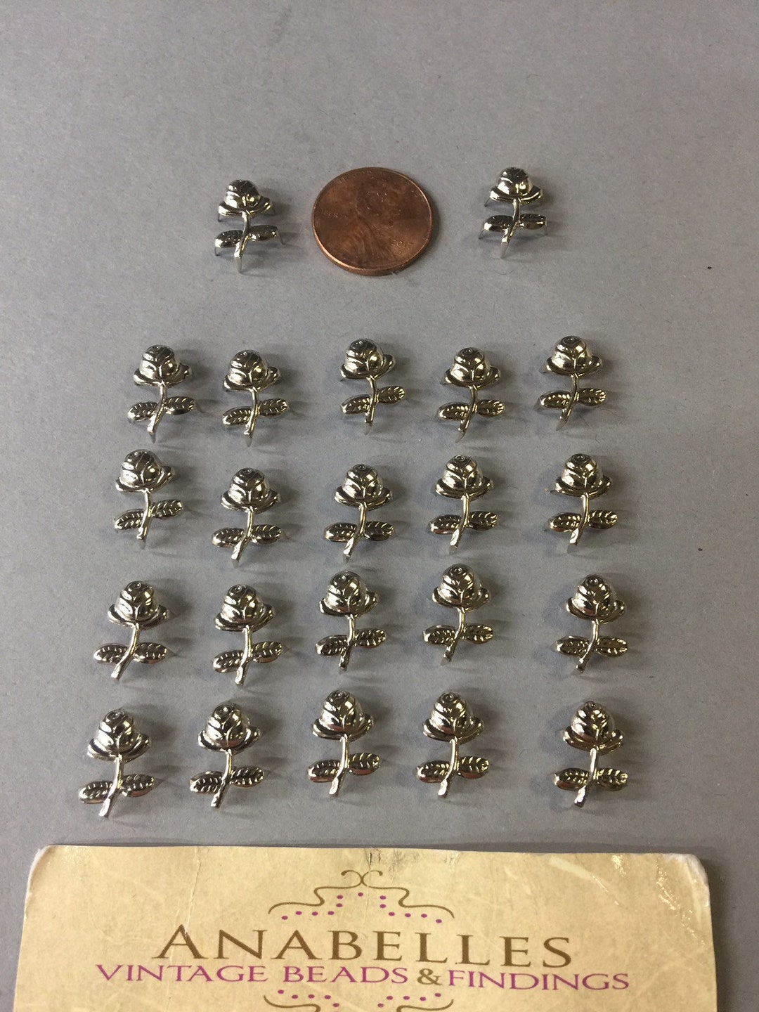 Metal Findings. NOS. 18x10mm, Flower Shaped Studs. Sold by Lots of 36 ...