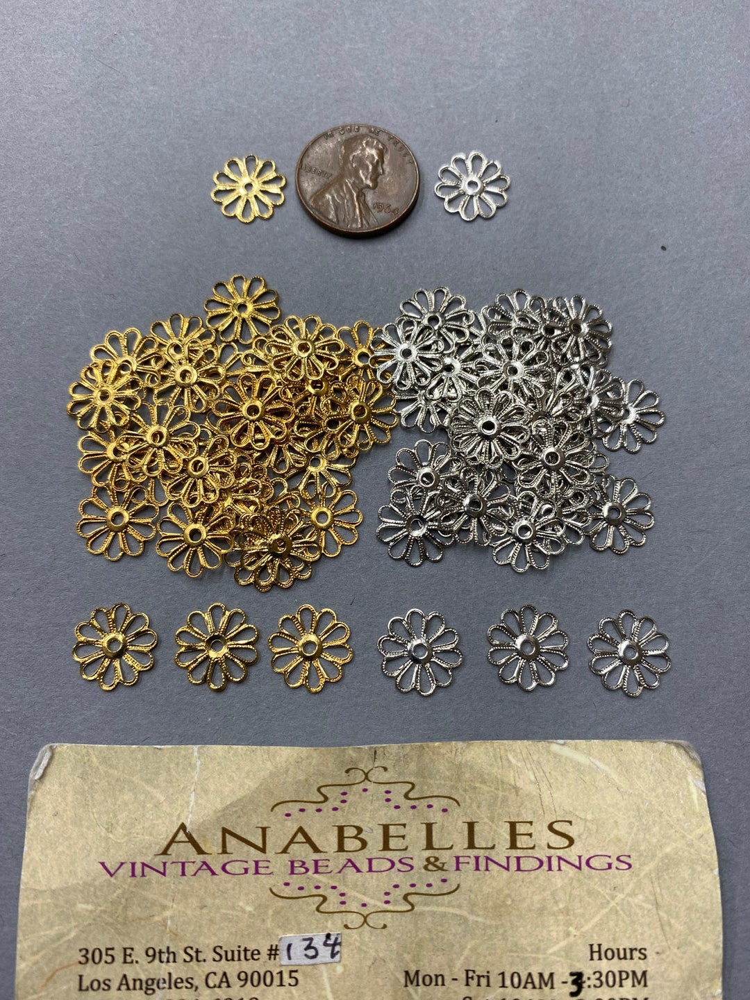 Metal Findings. NOS. 11mm. Vintage Filigree. Sold by Lots of 24 Pieces ...