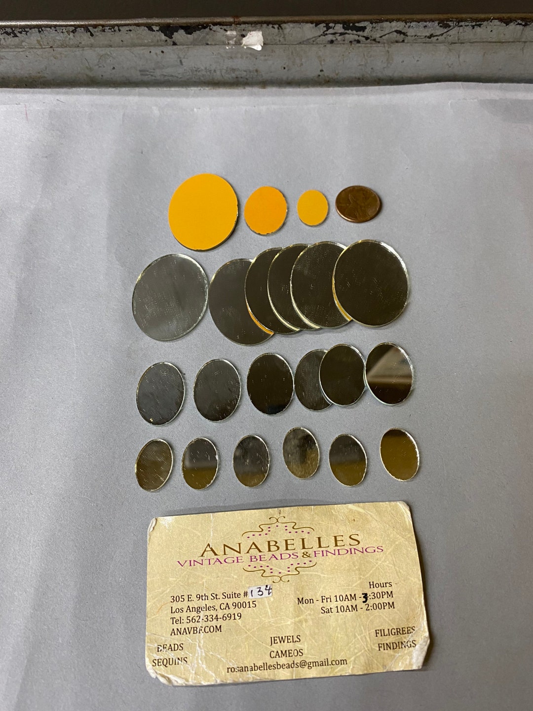 Vintage Cabochons. NOS. Lovely Glass Mirrors. Sold by Lots of 12 Pieces ...
