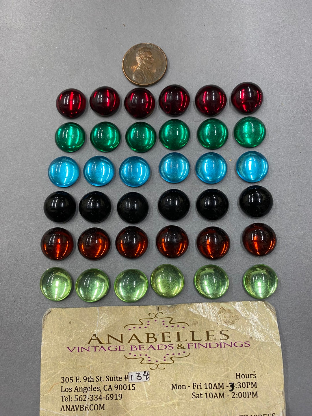 Vintage Glass Cabochons. 13mm, Sold by Lots of 6 Pieces. - Etsy