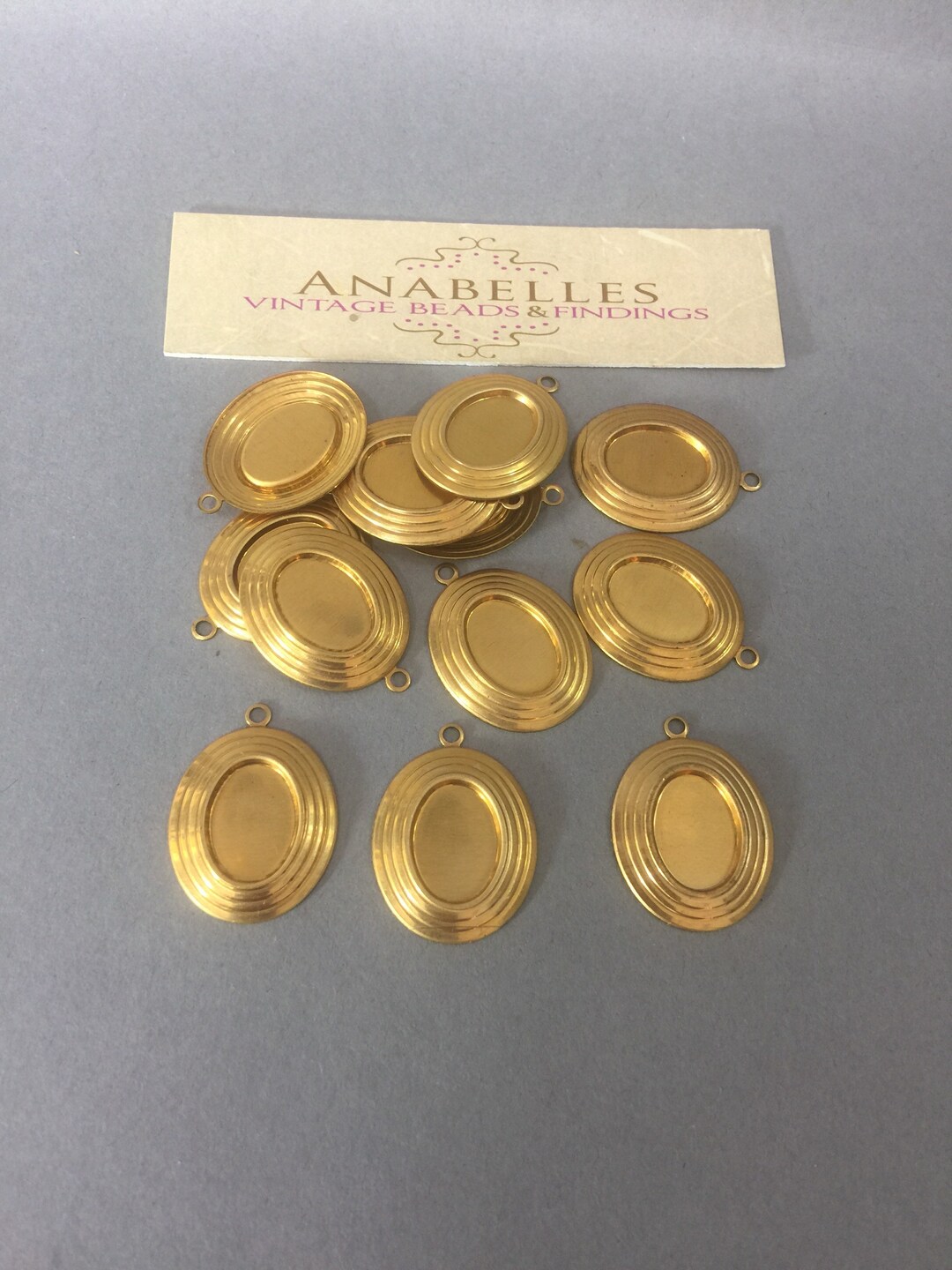 Metal Settings . NOS. 27x20mm Vintage Settings. Sold by Lots of 12 ...