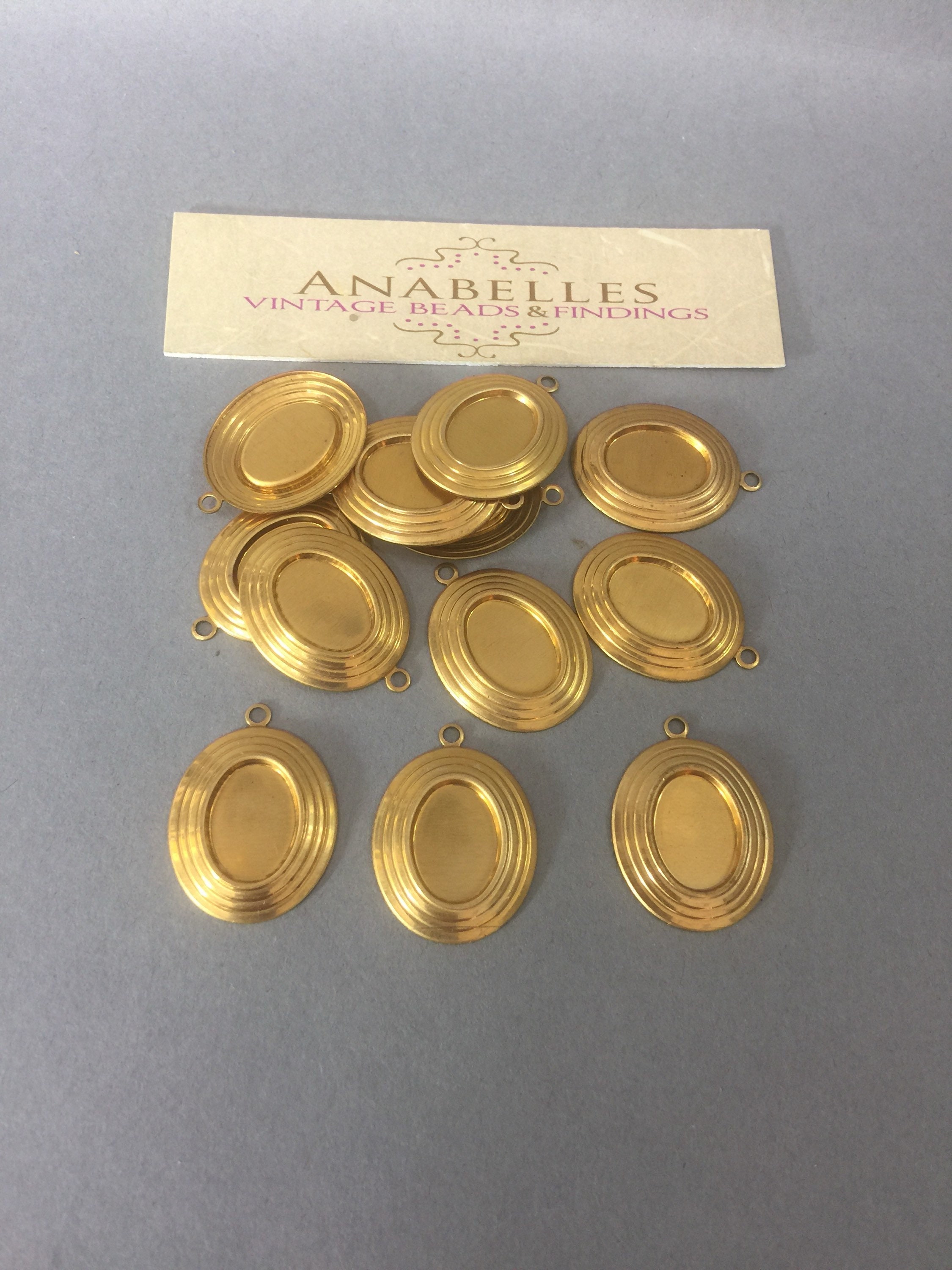 Metal Settings . NOS. 27x20mm Vintage Settings. Sold by Lots of 12 ...