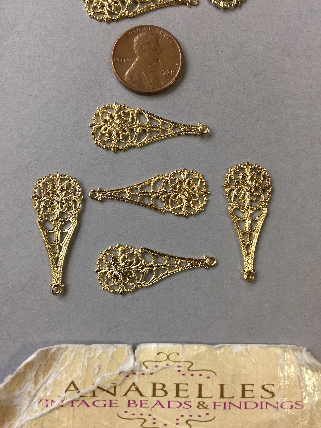 Metal Gold Filigree. 31x13 Nos Filigrees Sold by Lots of 4 Pieces. - Etsy