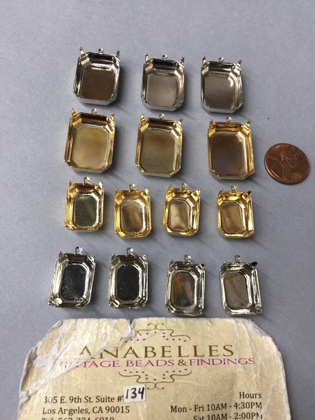 Vintage Metal Settings for Fancy Stones With Loop. 25x18 Sold by Lots ...
