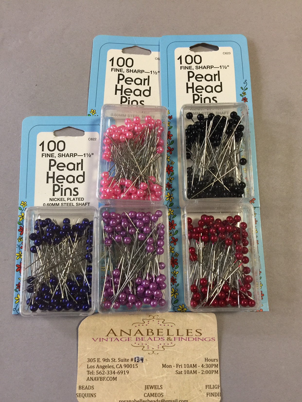 Pearl Head Pins. NOS. Round Pearl Head Pins. Sold by 100 Pcs | Etsy