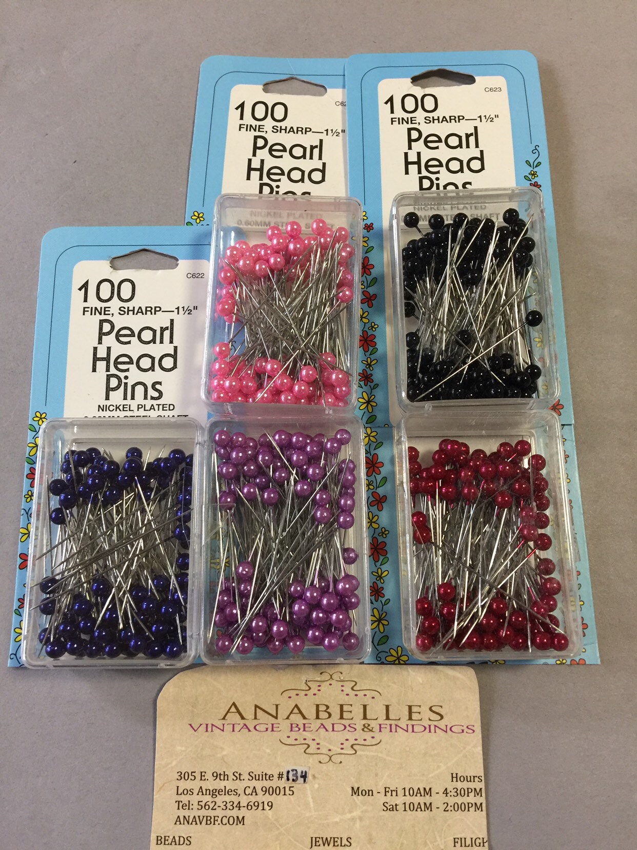 Pearl Head Pins. NOS. Round Pearl Head Pins. Sold by 100 Pcs | Etsy