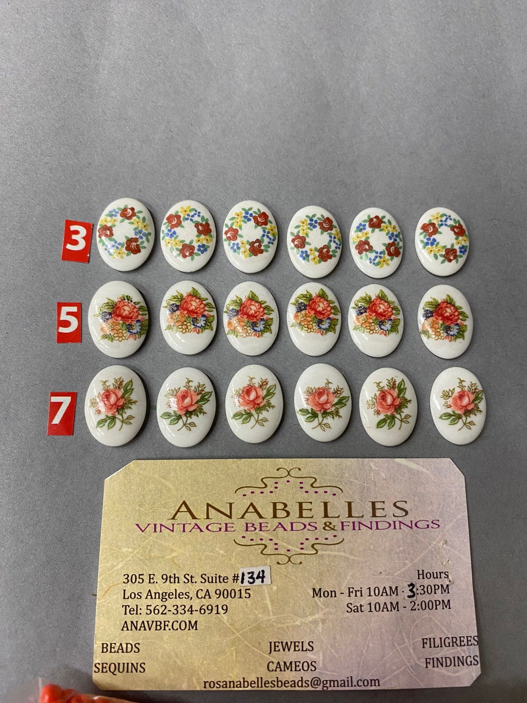 Vintage Cabochons. NOS. 18x13mm. Porcelain Cabochons. Sold by Lots of 6 ...