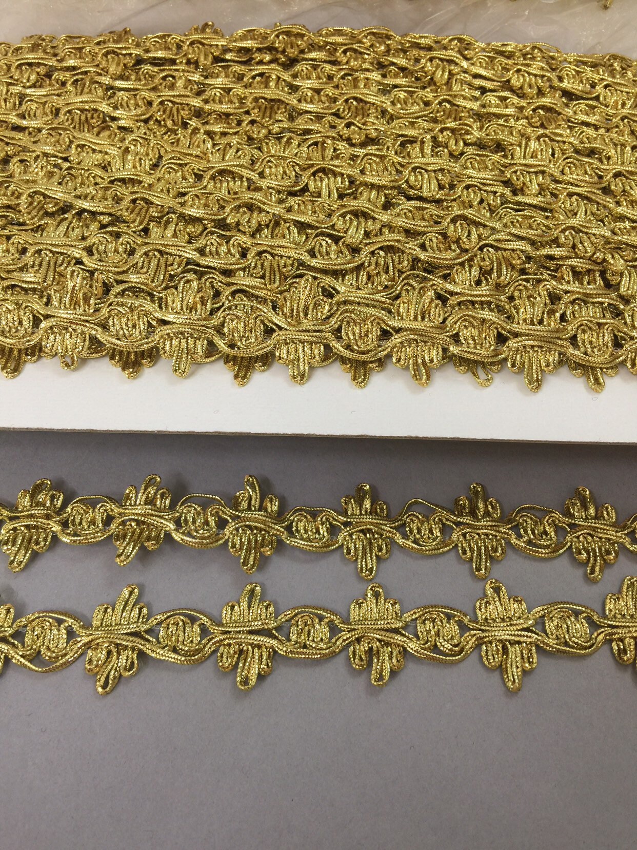 Trims. NOS. Lovely Vintage Metallic trims. Sold by 4 yards. | Etsy