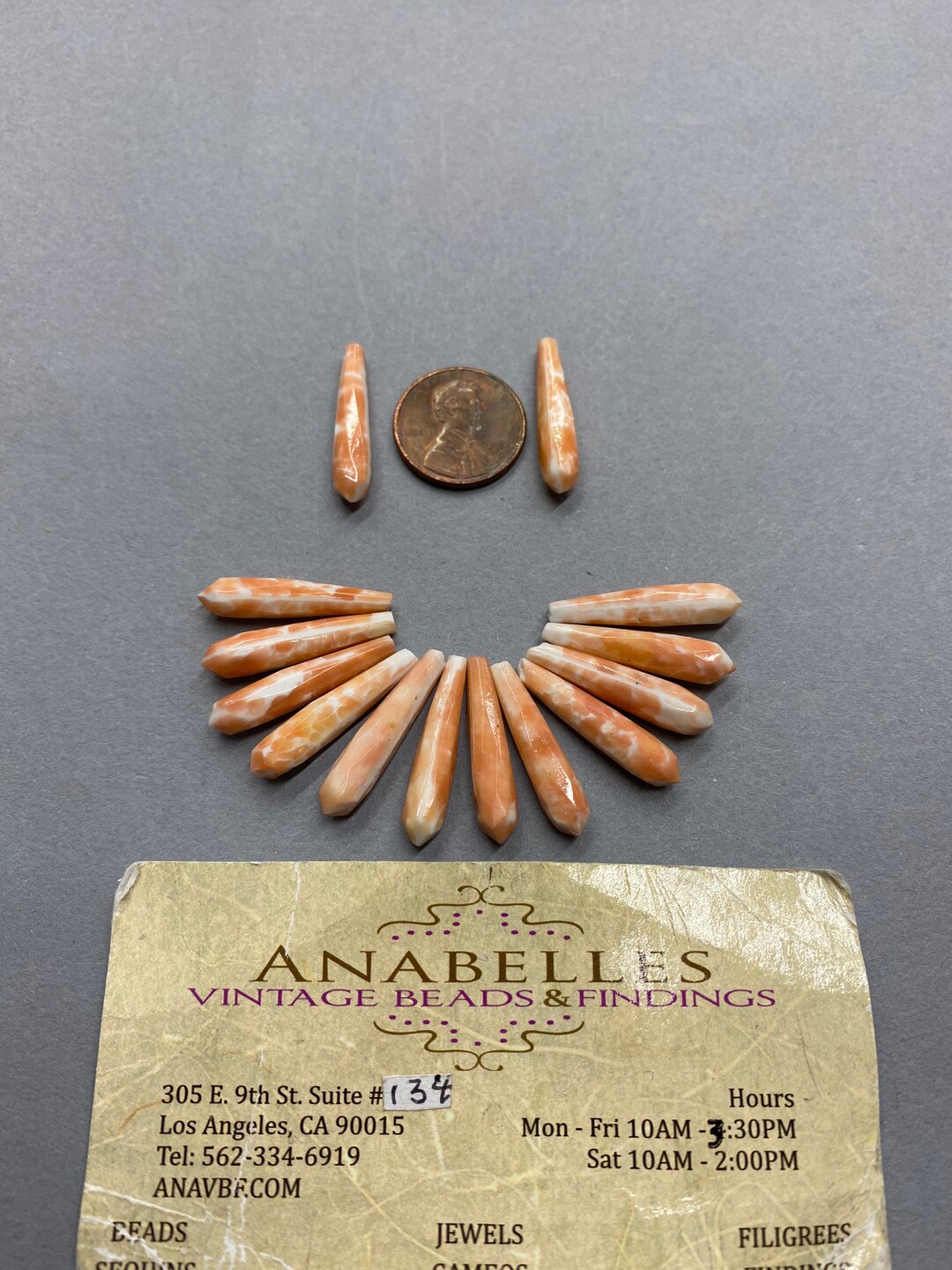 Drops. NOS. 25x6mm. Lovely, Vintage Tear Drop. Sold by Lots of 12 ...