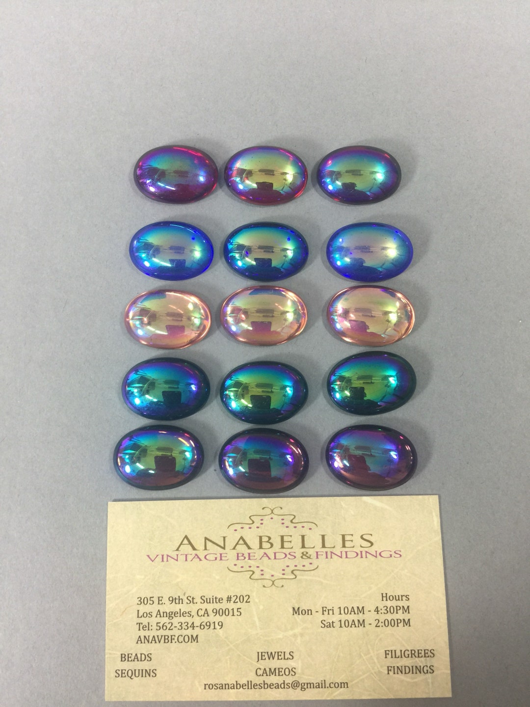 Cabochons Flat Back. NOS. 25x18mm, Lovely Vintage Cabochons. Sold by 1 ...