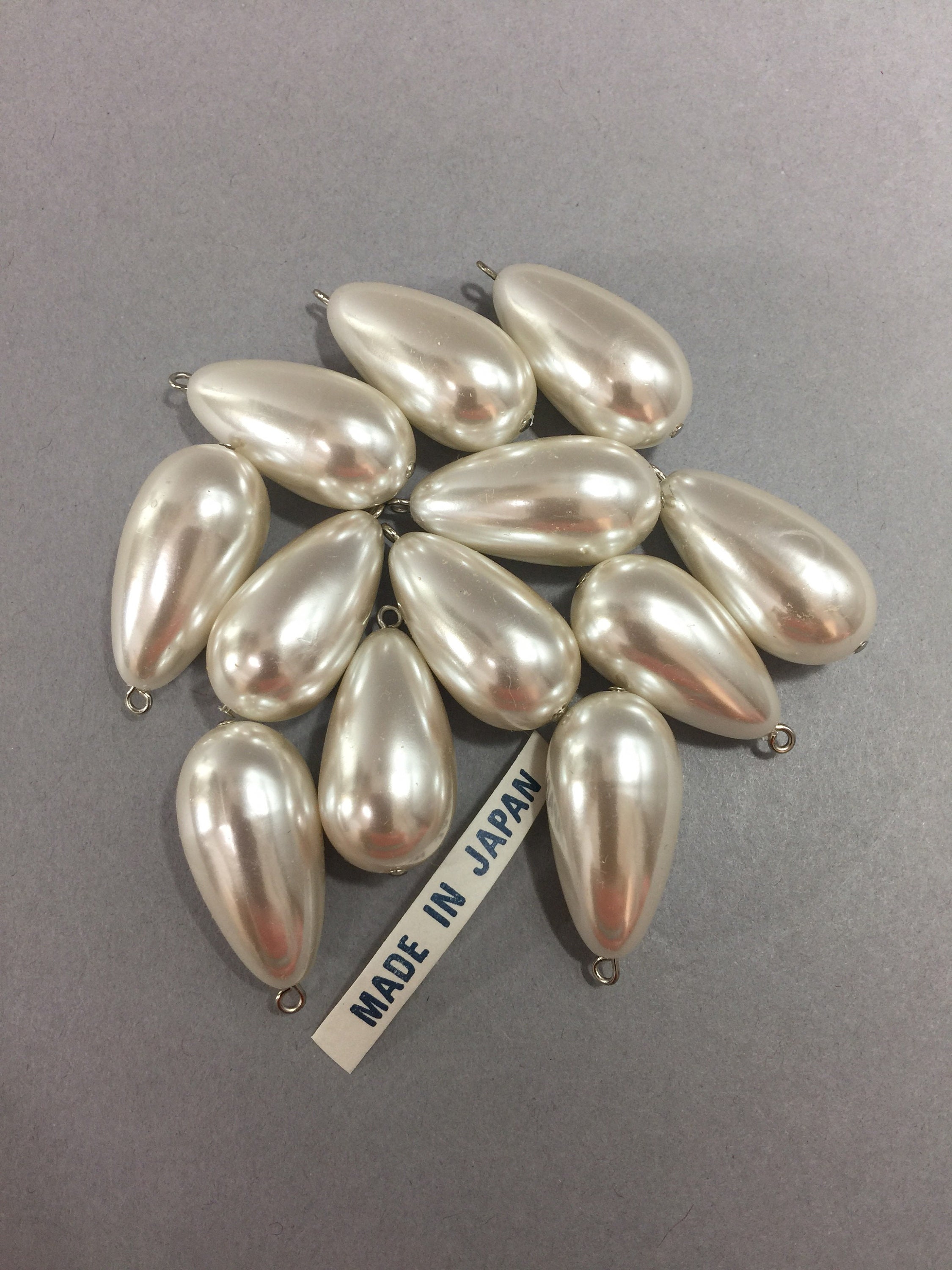 Pearls. NOS. 28x16mm Lovely Vintage off White Tear Drop Pearl | Etsy